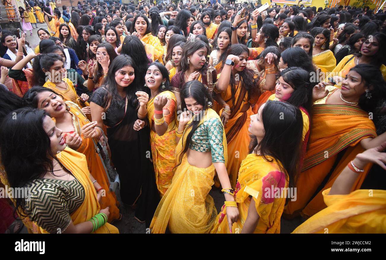 Patna, India. 14th Feb, 2024. PATNA, INDIA -FEBRUARY 14: Students ...