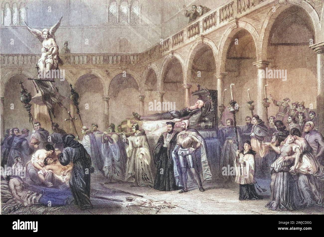 Funeral of Titian, 1576. Italian painter 1488/90 -1576. 19th century ...