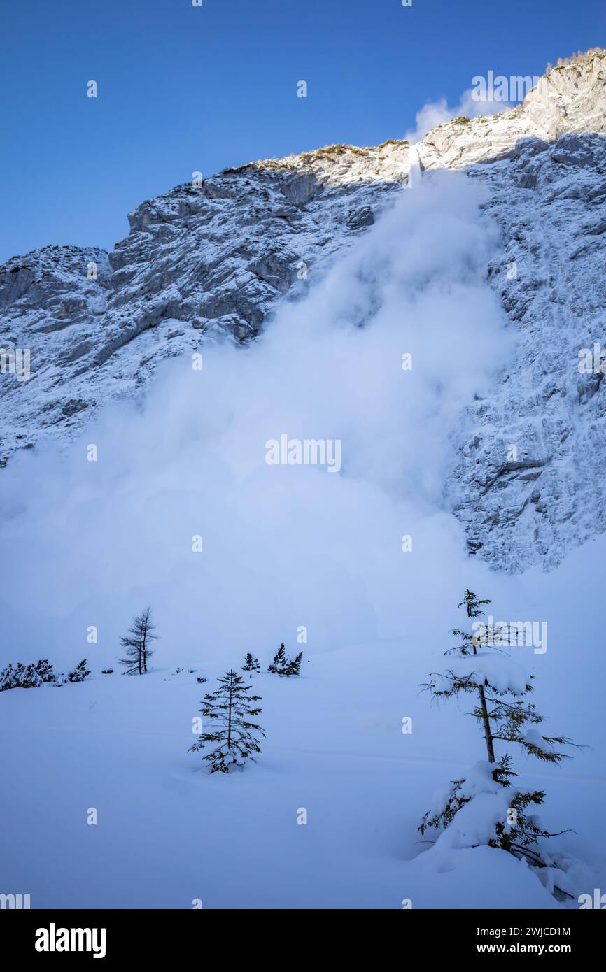 Emerging small avalanche cascading down the Tamar Valley, highlighting ...