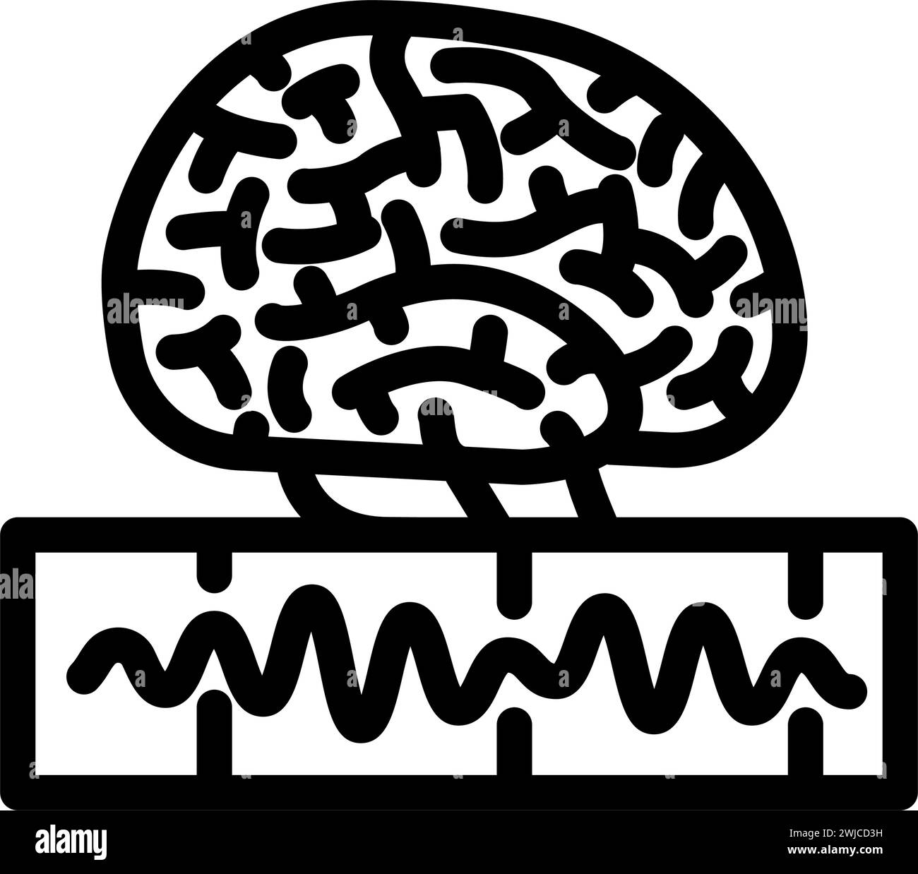 brainwaves neuroscience neurology line icon vector illustration Stock ...
