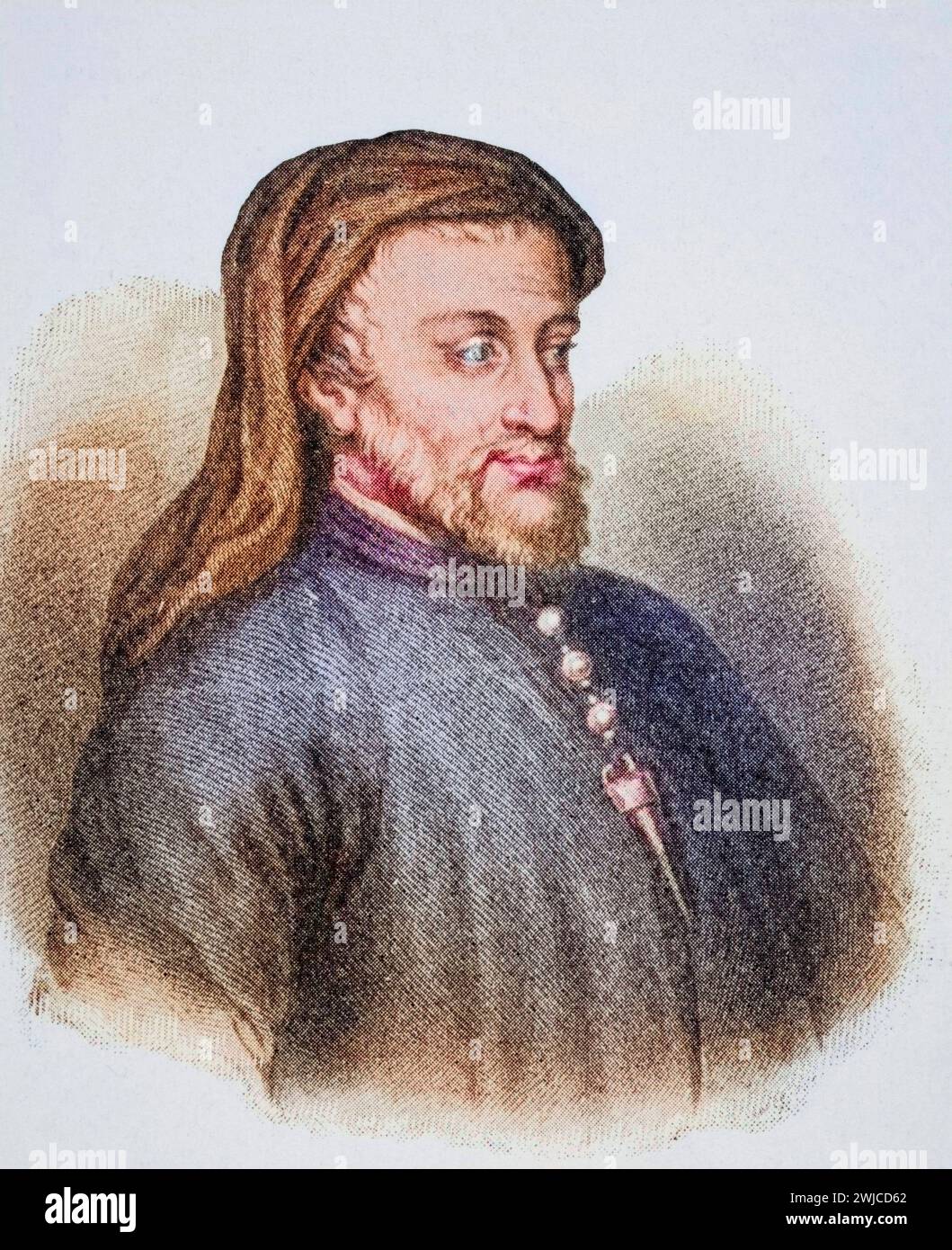 Geoffrey Chaucer ca. 1342/3-1400 Englischer Schriftsteller, Historisch ...