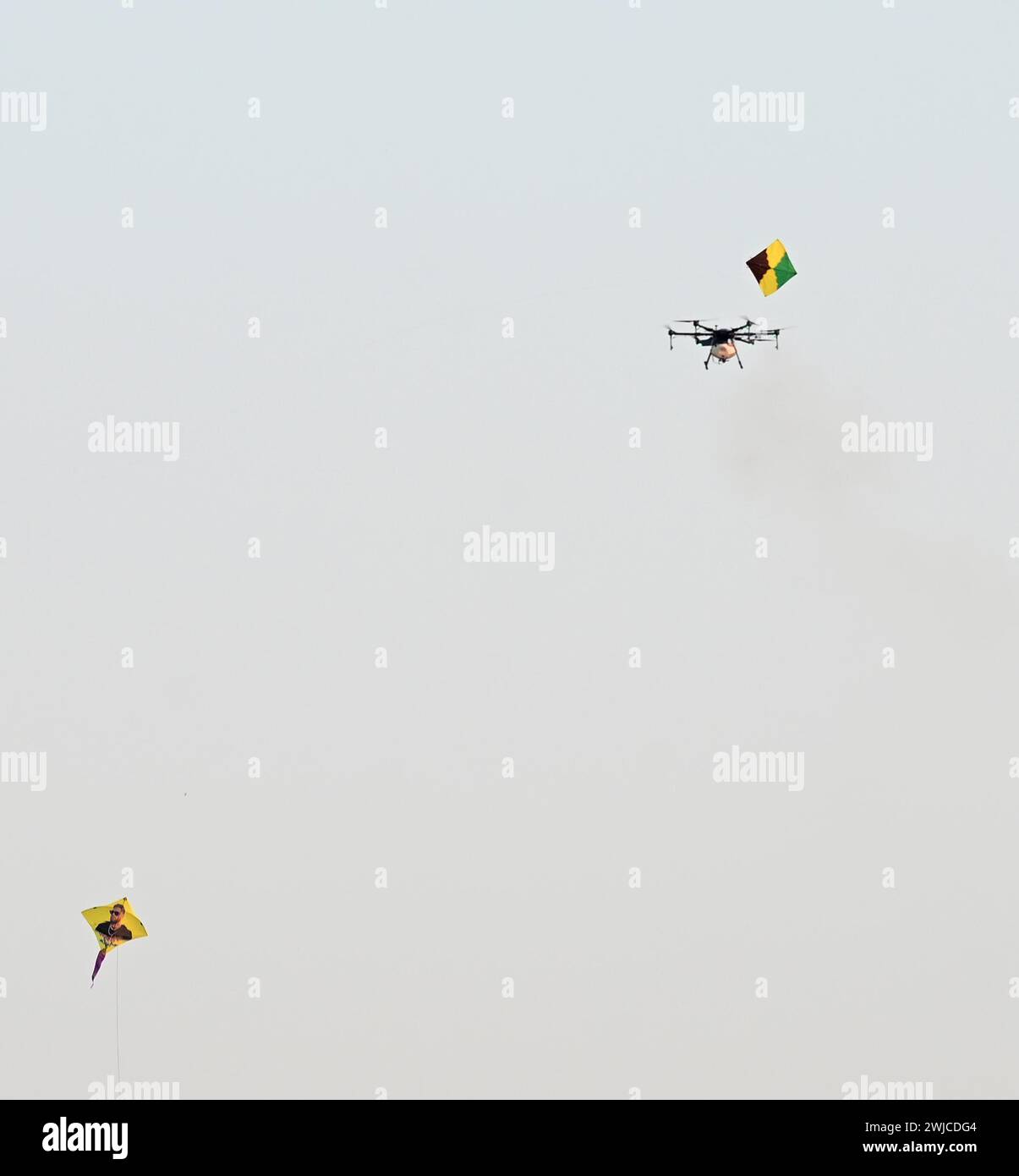 CHANDIGARH, INDIA -FEBRUARY 14: Protesters trying to down Haryana ...