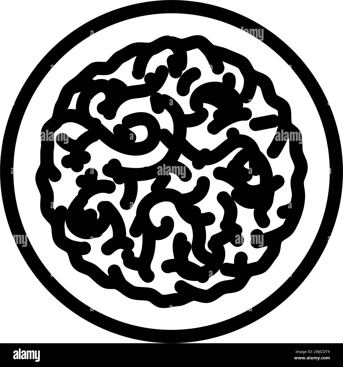 drunken noodles thai cuisine line icon vector illustration Stock Vector ...