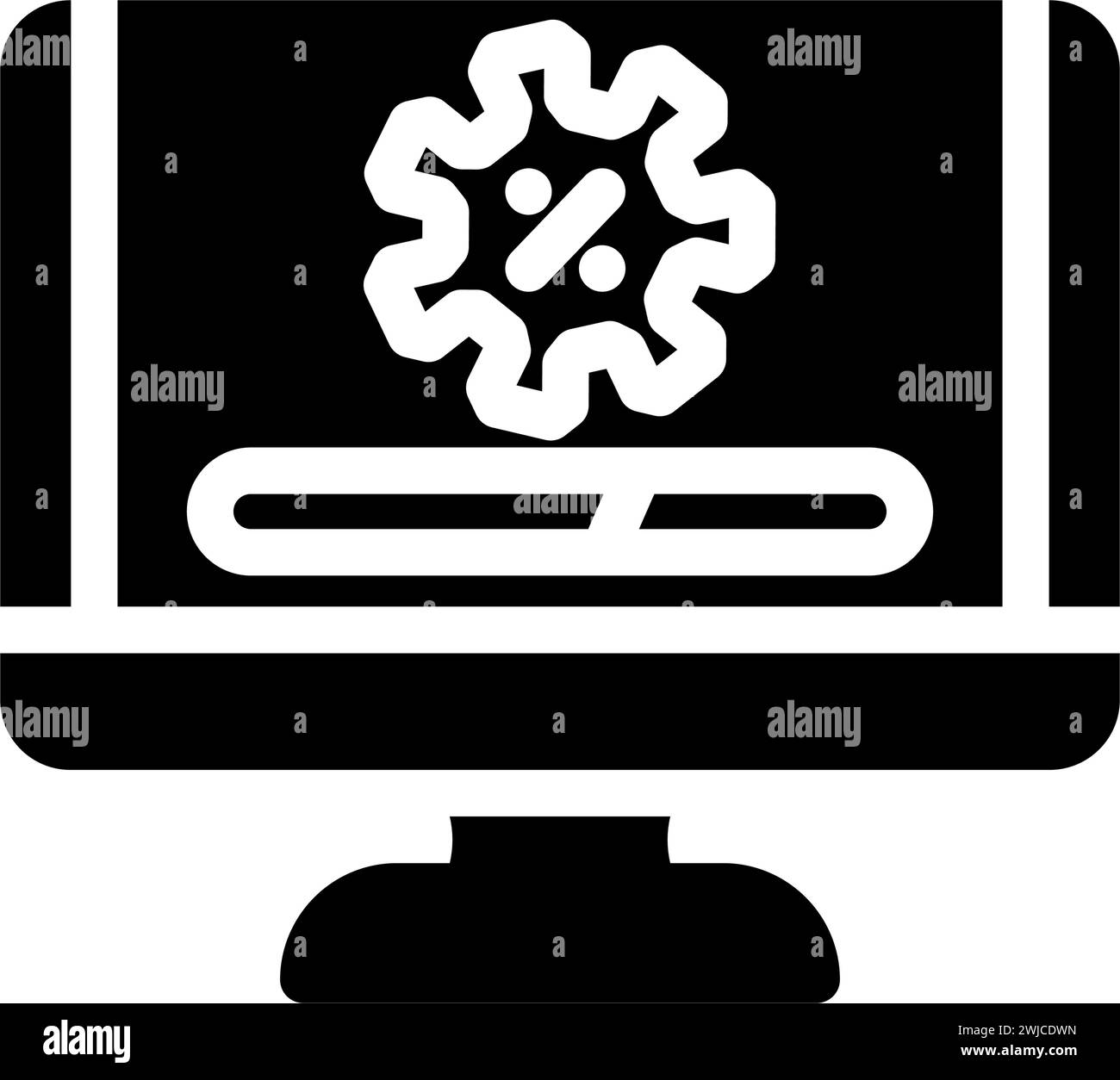 software updates repair computer glyph icon vector illustration Stock ...