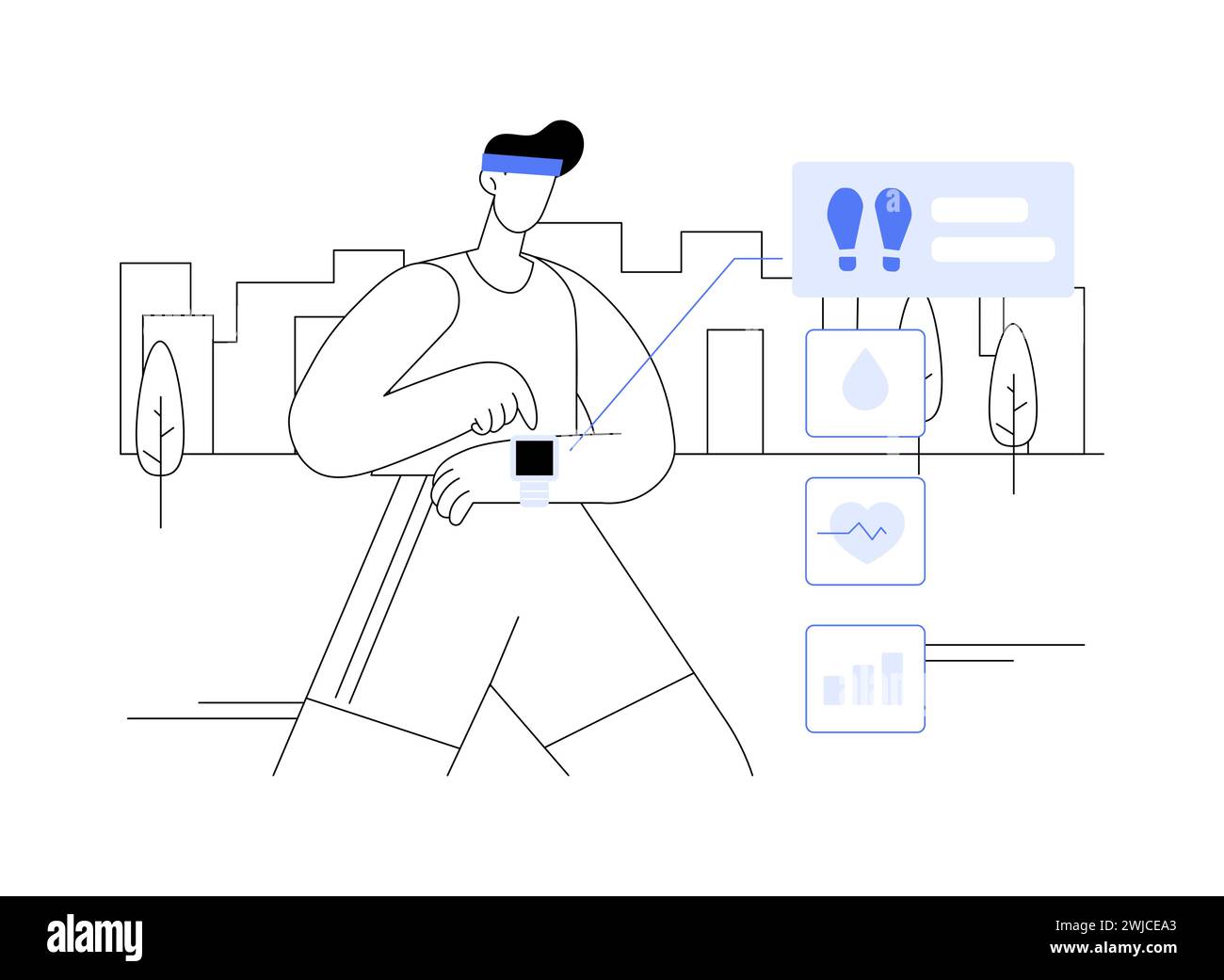 Smartwatch advanced sport tracking isolated cartoon vector ...