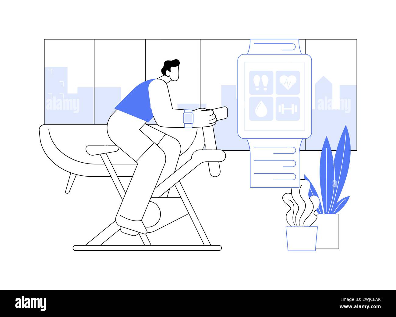 Smartwatch activity tracking features isolated cartoon vector ...