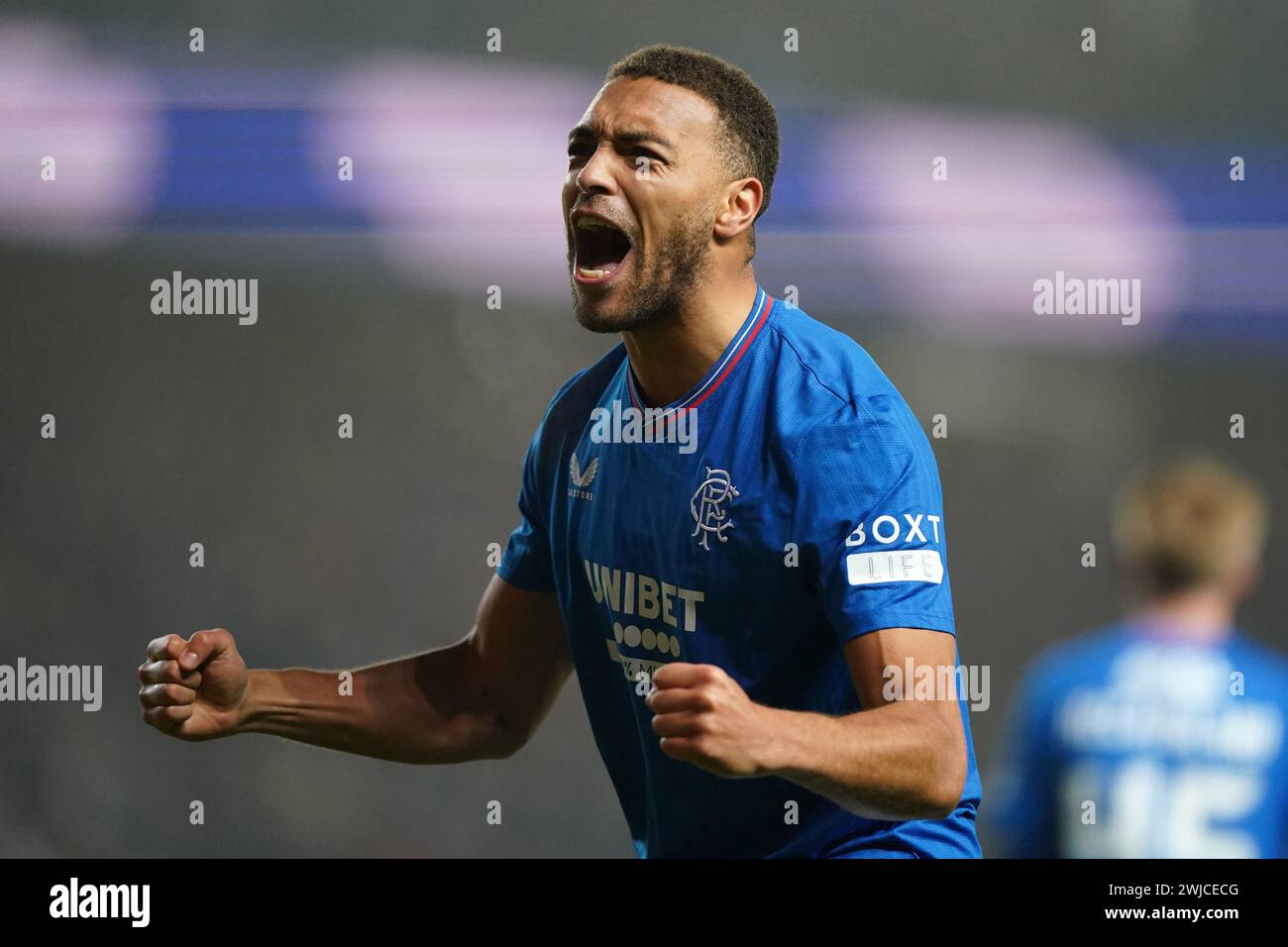 Rangers' Cyriel Dessers celebrates scoring their side's first goal of ...