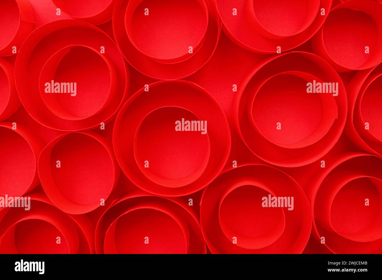 Abstract background of red paper circles Stock Photo - Alamy