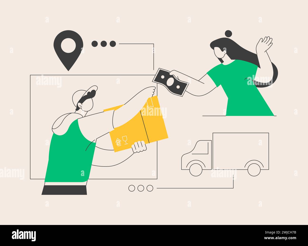 Cash on delivery abstract concept vector illustration Stock Vector ...