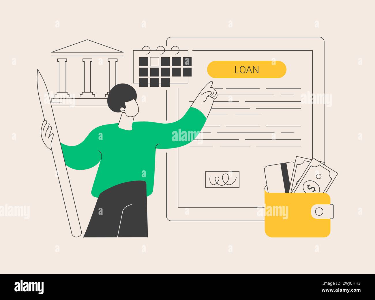 Loan disbursement abstract concept vector illustration Stock Vector ...