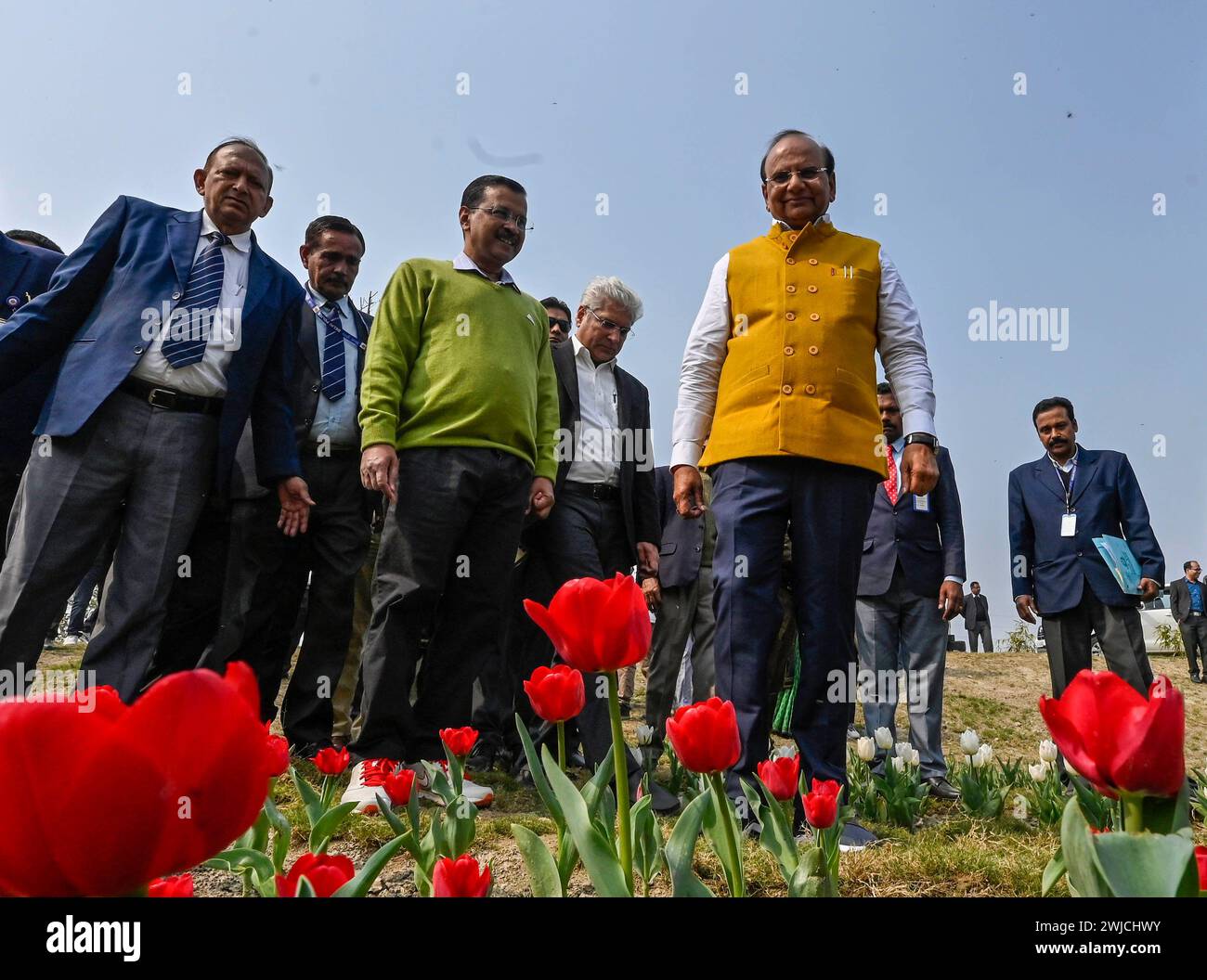 NEW DELHI, INDIA -FEBRUARY 14: Delhi LG Vinai Kumar Saxena, Delhi Chief ...