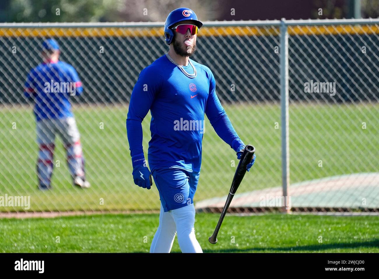 Chicago Cubs' Miles Mastrobuoni walks across the field during a MLB ...