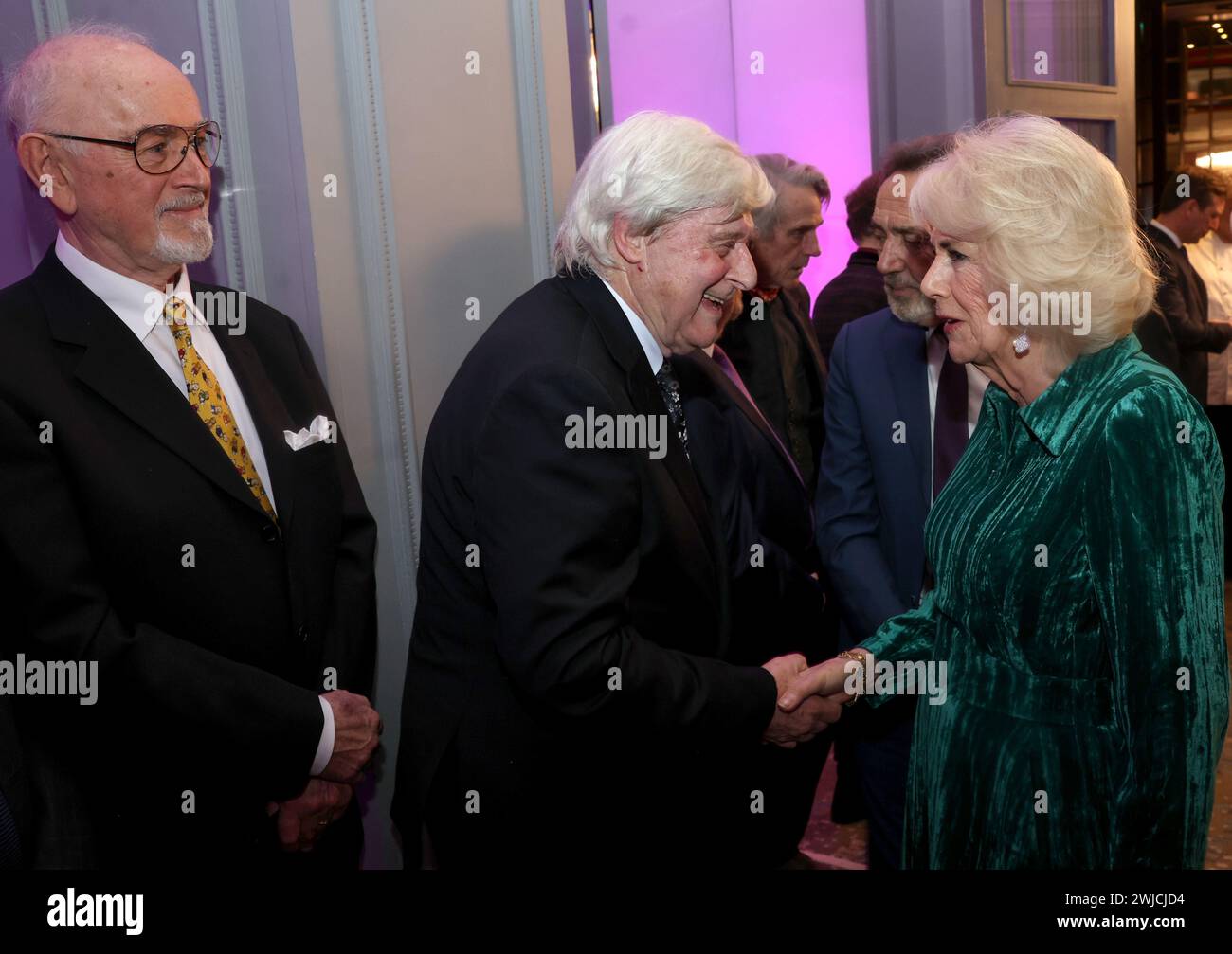 Queen Camilla meets Martin Jarvis at a Celebration of Shakespeare event ...