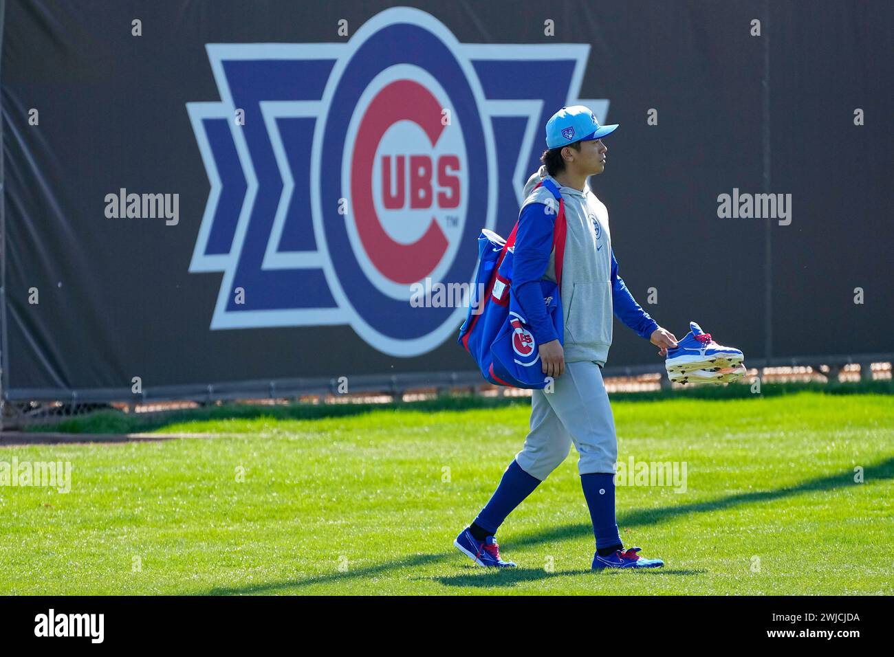 Chicago Cubs pitcher Shota Imanaga walks to the clubhouse after a MLB ...