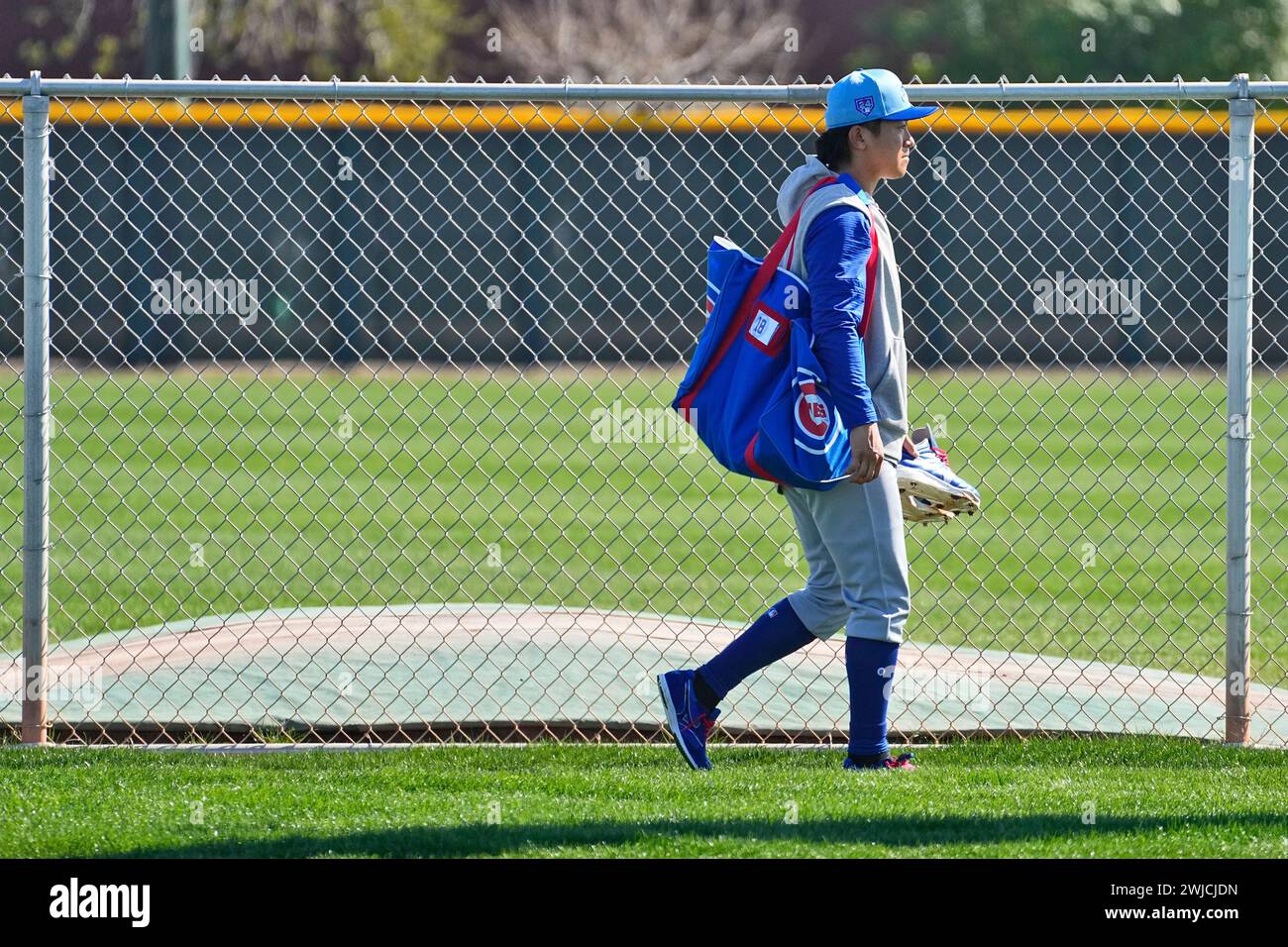 Chicago Cubs pitcher Shota Imanaga walks to the clubhouse after a MLB ...