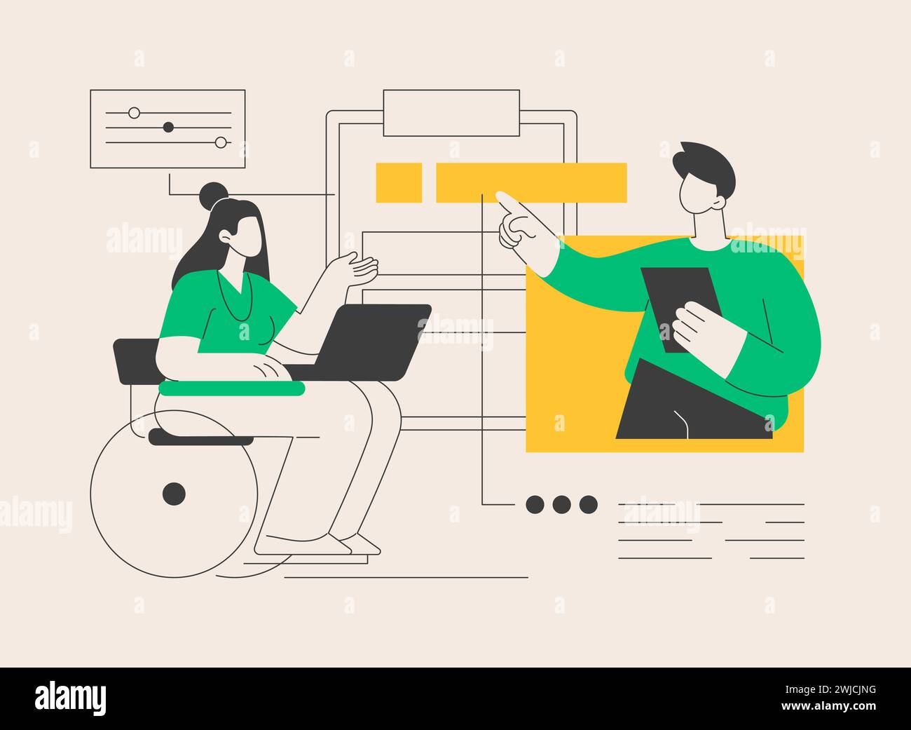 Disabled employment abstract concept vector illustration Stock Vector ...