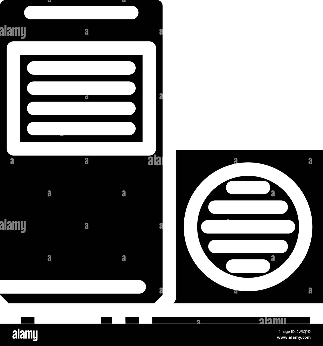 heat pump energy efficient glyph icon vector illustration Stock Vector ...