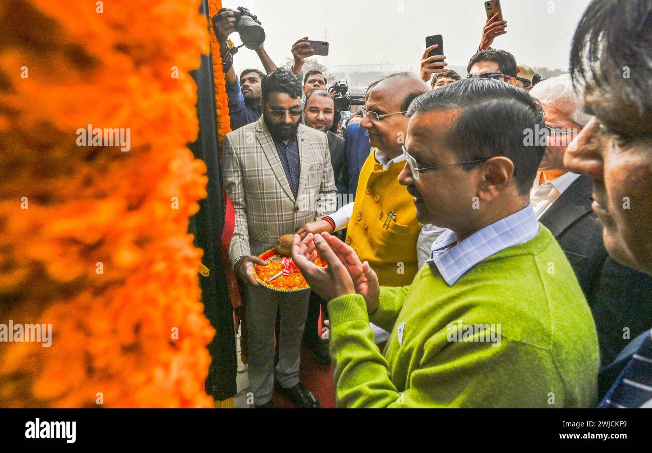 NEW DELHI, INDIA -FEBRUARY 14: Delhi LG Vinai Kumar Saxena, Delhi Chief ...