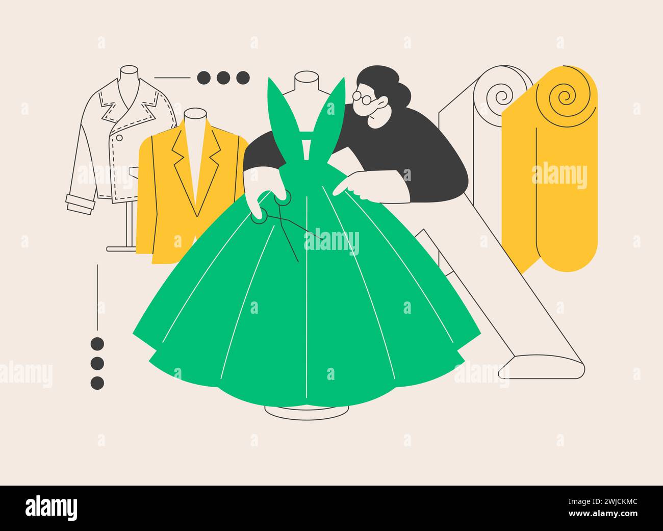 Custom clothing and accessories abstract concept vector illustration ...