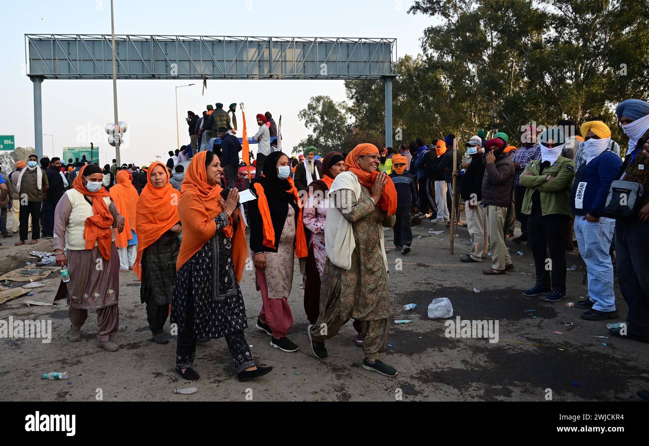 CHANDIGARH, INDIA -FEBRUARY 14: Womens during the Farmers Protest at ...
