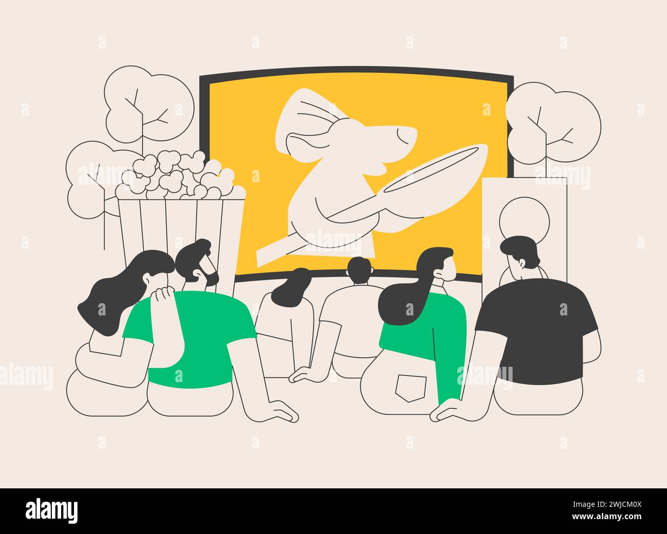 Open air cinema abstract concept vector illustration Stock Vector Image ...