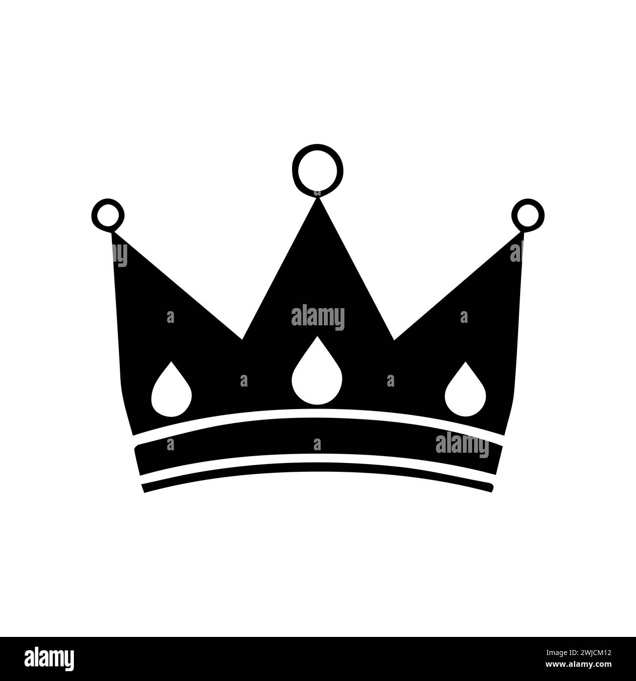 Crown Icon. Simple, black silhouette of a royal crown. Vector ...