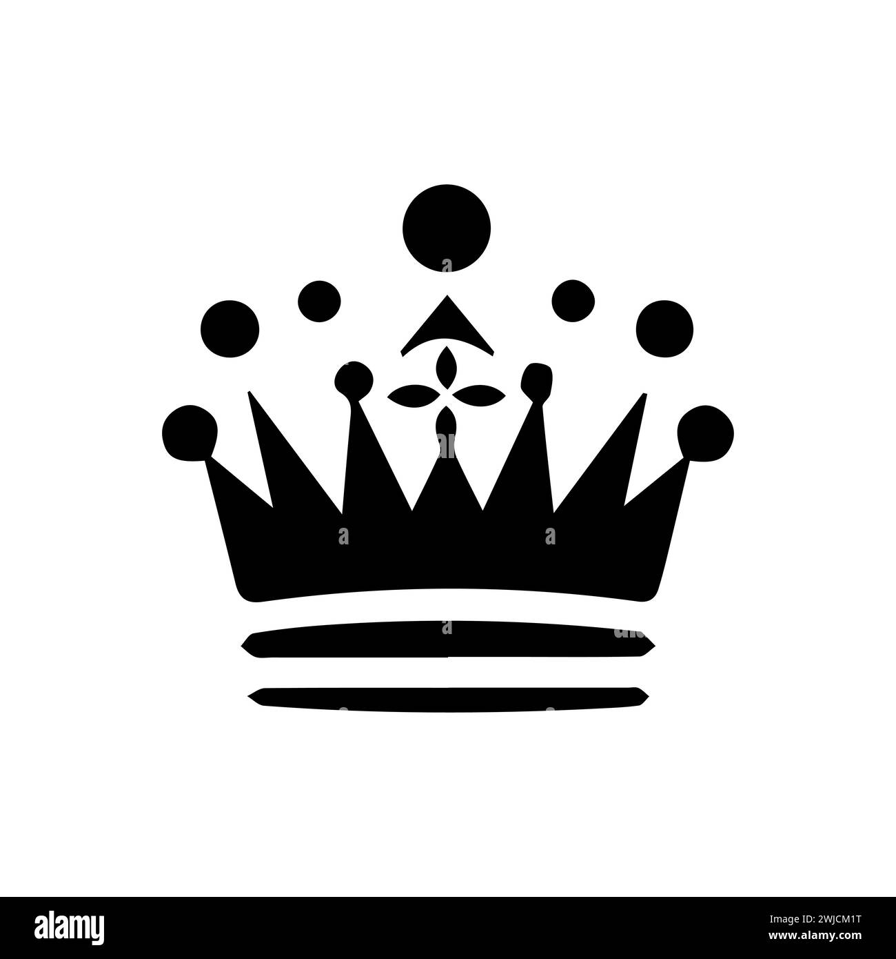 Crown Icon A Simple Black Silhouette Of A Royal Crown Vector