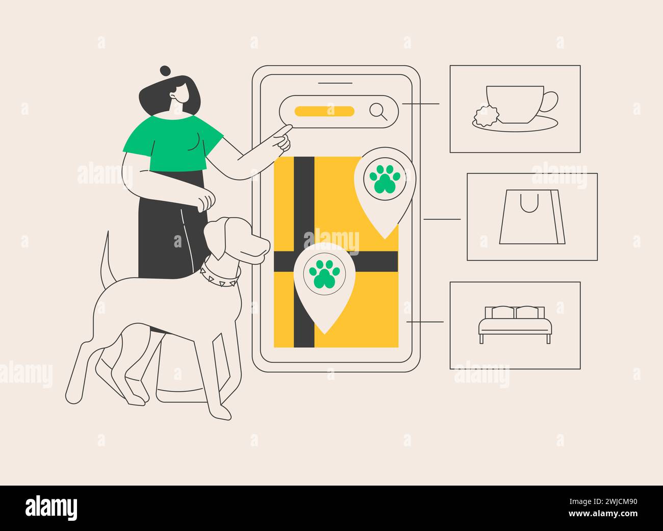 Pet friendly place abstract concept vector illustration Stock Vector ...