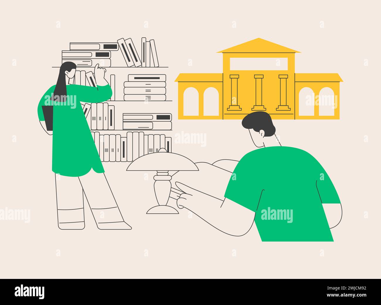 Public library abstract concept vector illustration Stock Vector Image ...