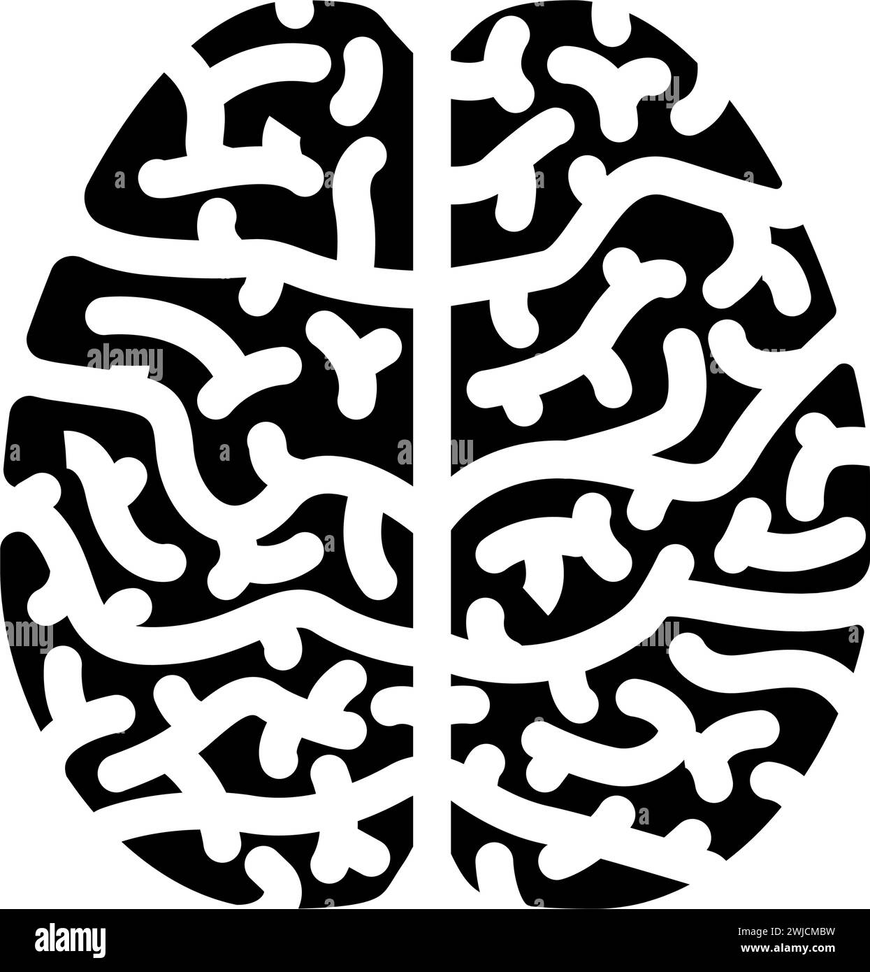 brain mapping neuroscience neurology glyph icon vector illustration ...