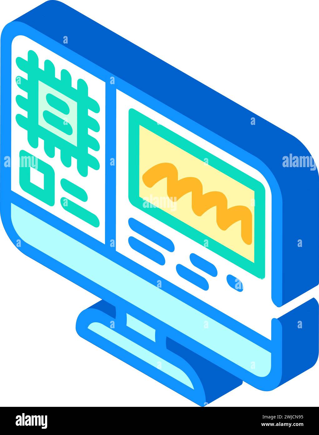 hardware diagnosis repair computer isometric icon vector illustration ...