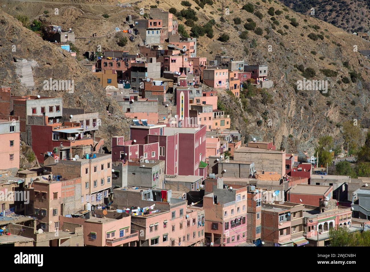 Berber village of Sti Fadma, also knowns as Setti Fatma, cluster of ...