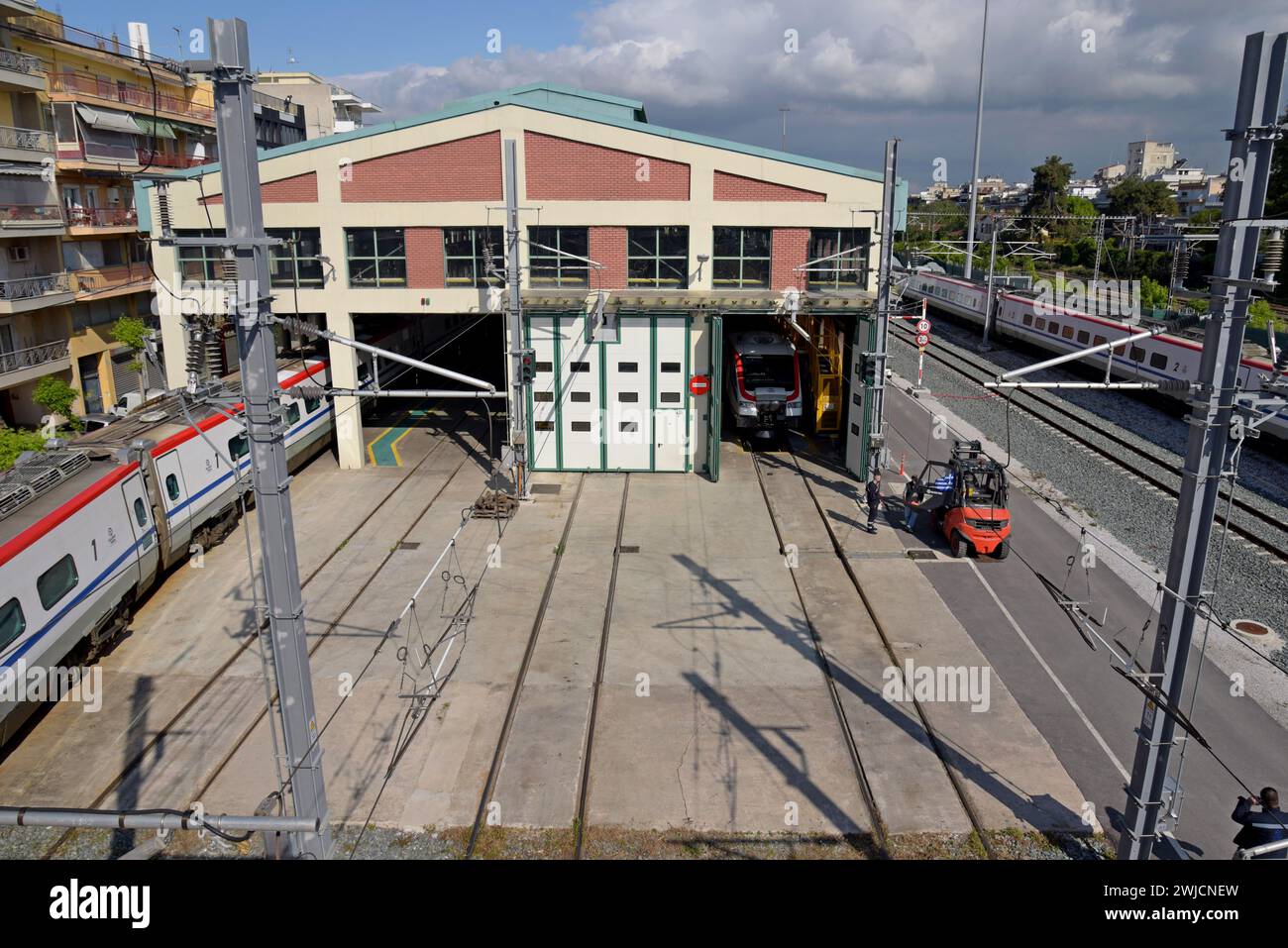 ETR 470 High speed electric train in the Thessaloniki railway ...