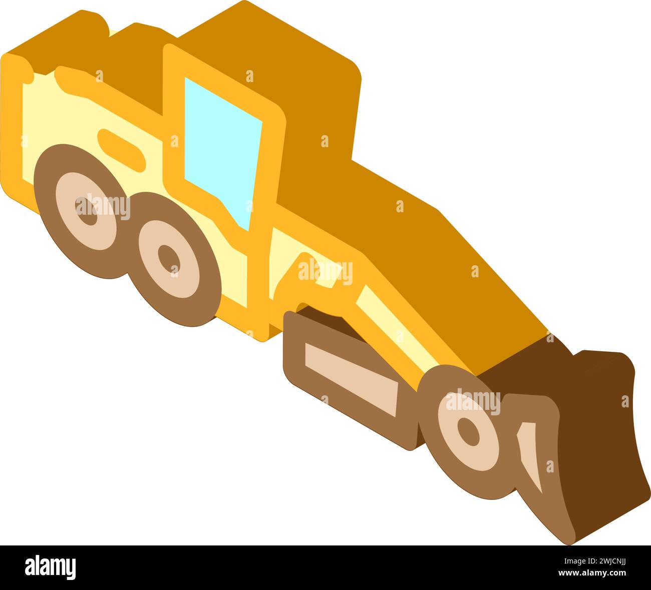 grader machine construction vehicle isometric icon vector illustration ...