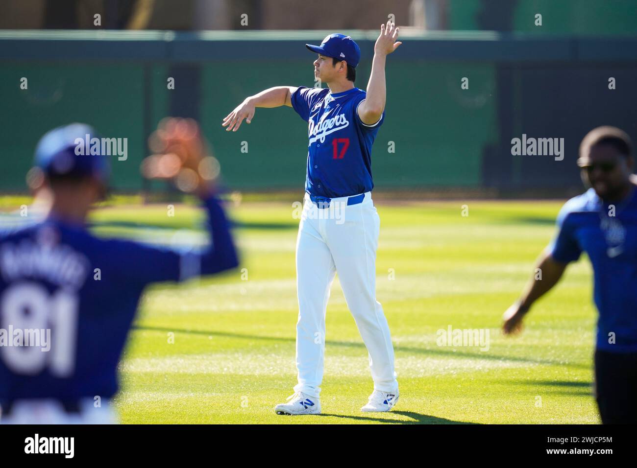 Los Angeles Dodgers designated hitter Shohei Ohtani participates in ...