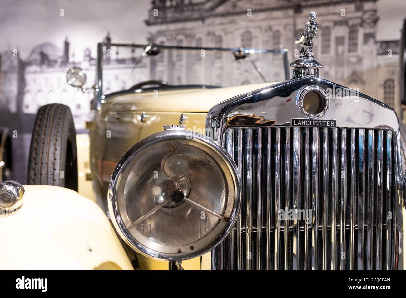 Sparkford.Somerset.United Kingdom.January 7th 2024.A 1929 Lanchester ...