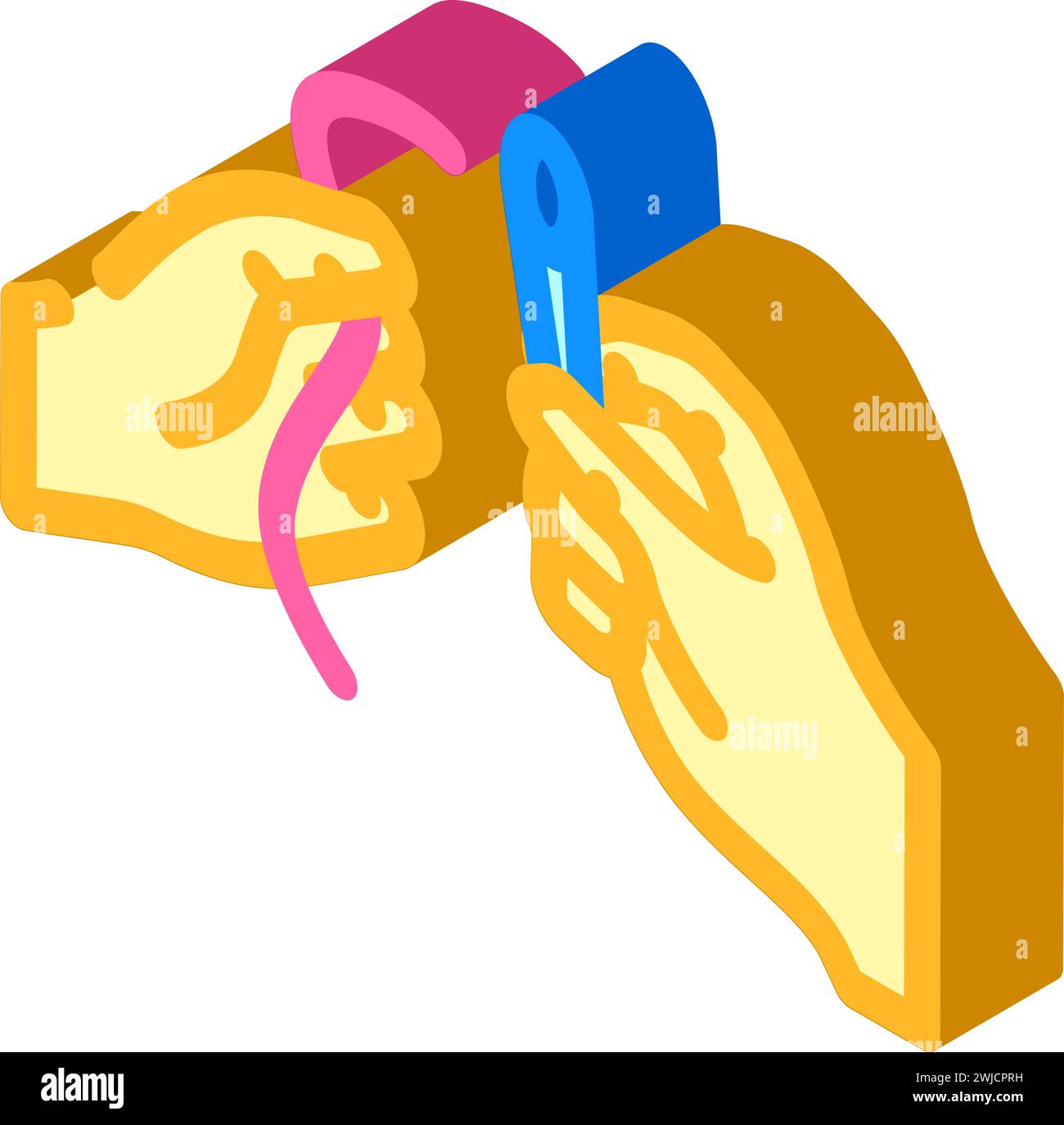 insert thread into needle isometric icon vector illustration Stock ...