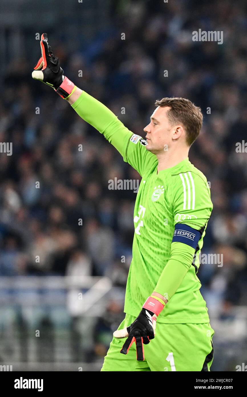 Rom, Italy. 14th Feb, 2024. Soccer: Champions League, Lazio Rome ...