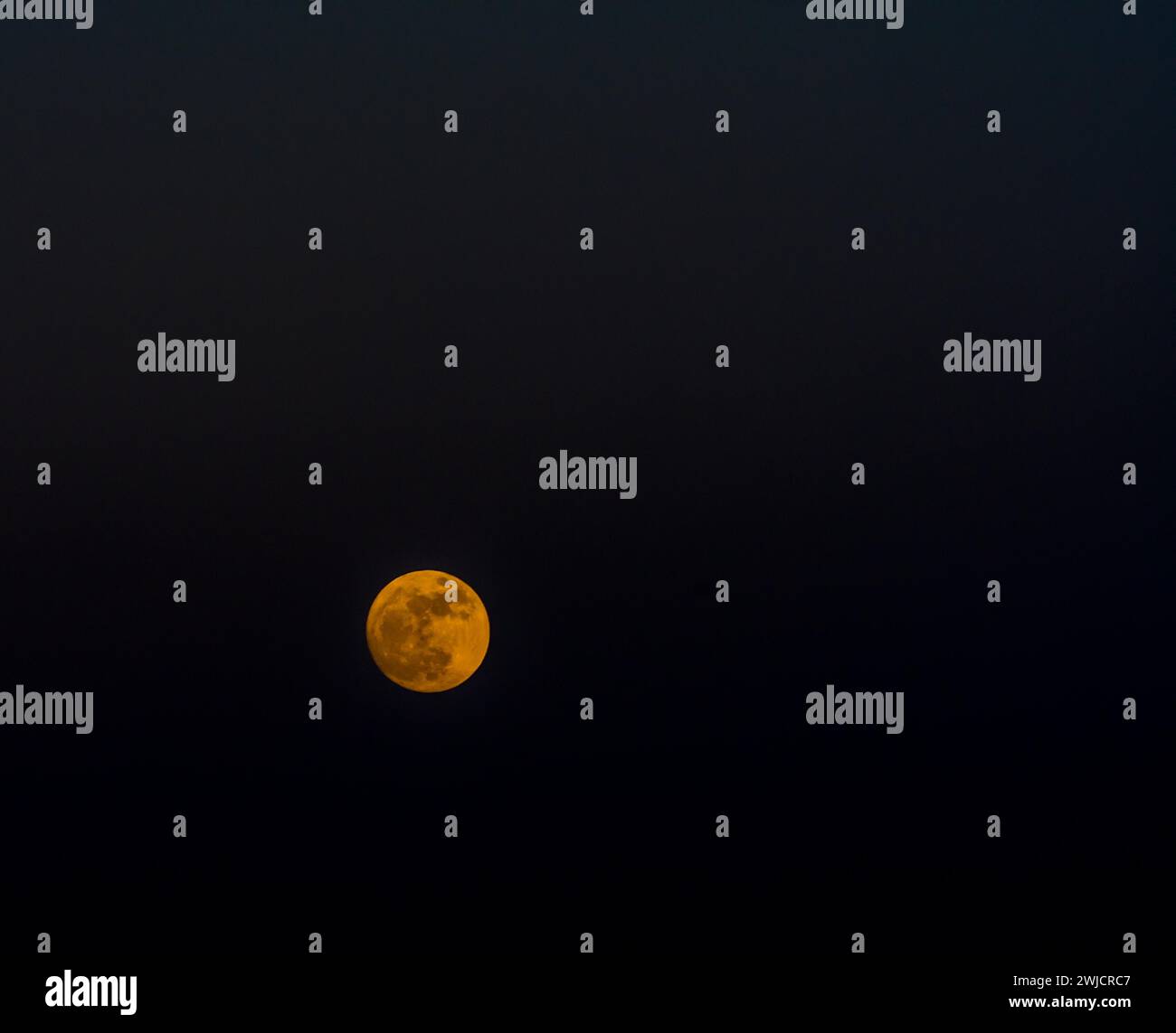 Full moon with orange hue on the night of January 1st, 2018 taken with ...