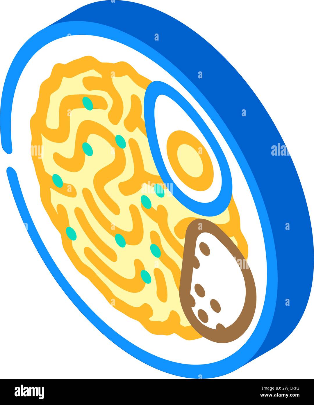 ramyeon noodles korean cuisine isometric icon vector illustration Stock ...