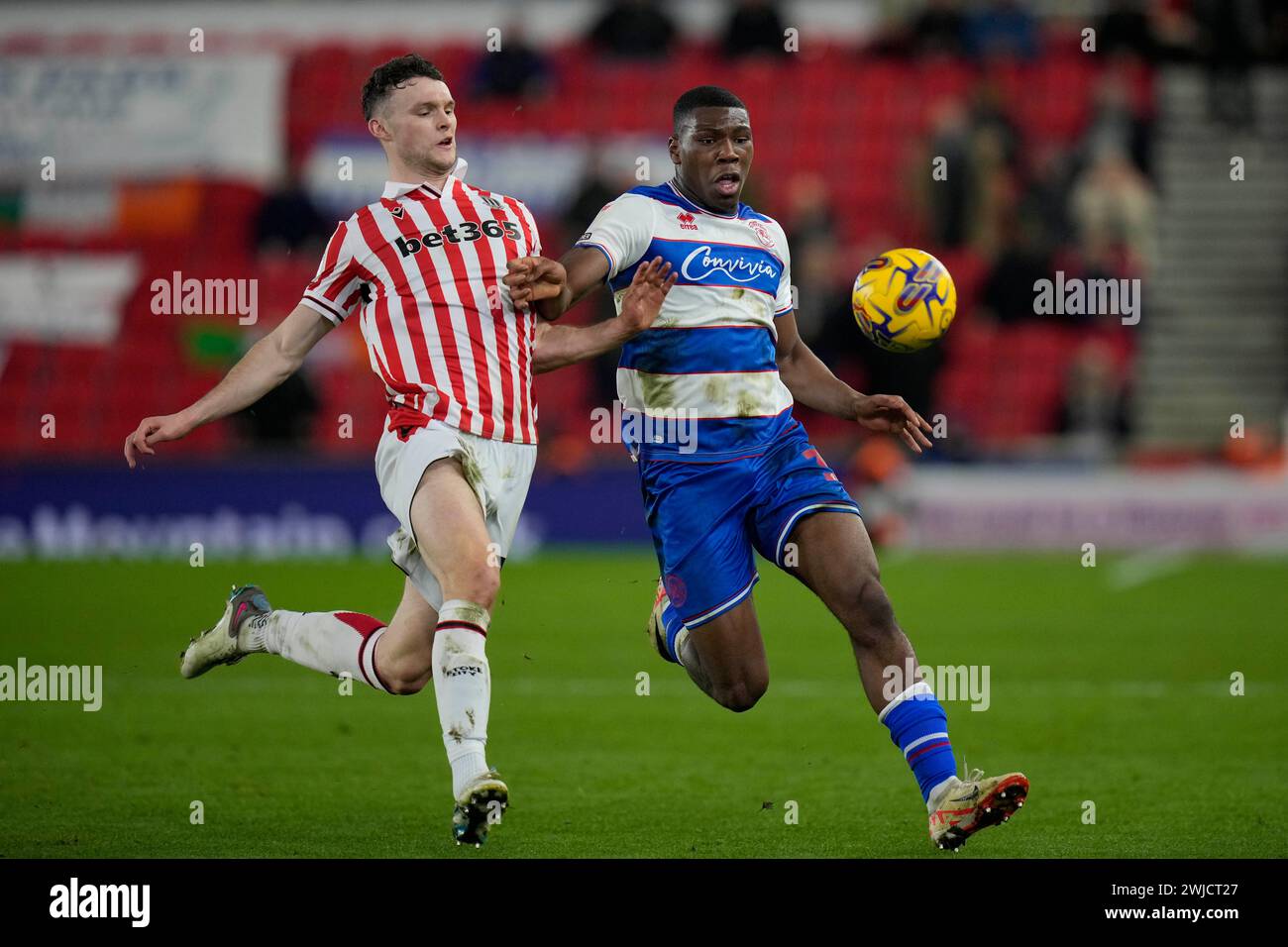 Stoke On Trent, UK. 14th Feb, 2024. Luke McNally of Stoke City and ...