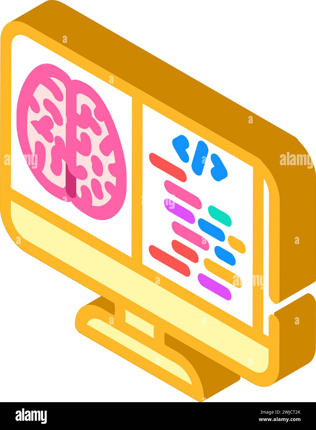 Neuroinformatics Neuroscience Neurology Isometric Icon Vector