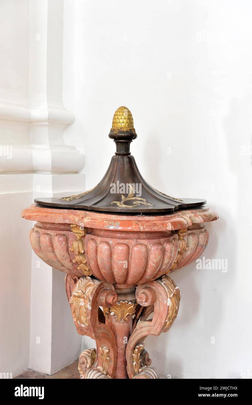 Baptismal font, pilgrimage church of St Peter and Paul, built by the ...