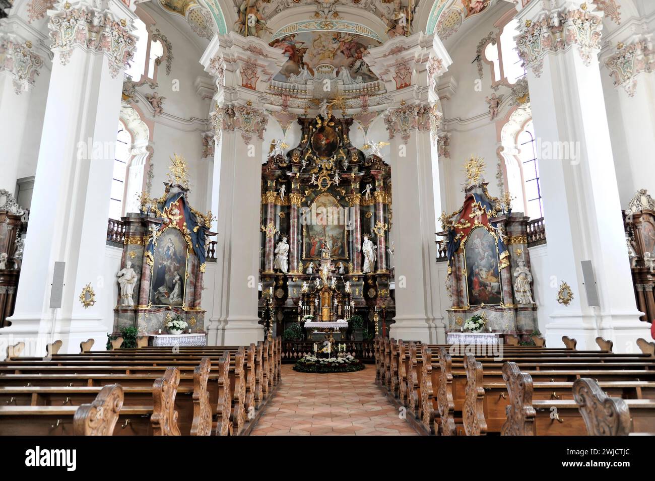 Interior view, pilgrimage church of St Peter and Paul, built by the ...