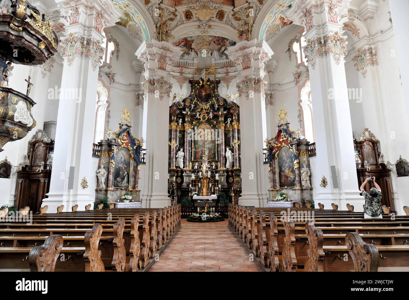 Interior view, pilgrimage church of St Peter and Paul, built by the ...