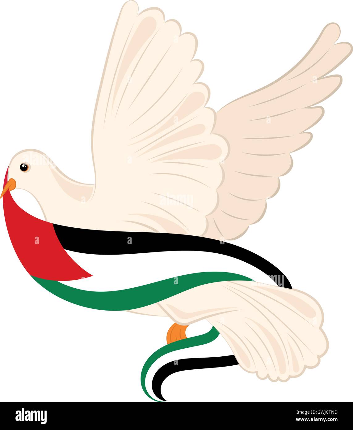 Bird of peace with flag of Palestine Vector Stock Vector Image & Art ...