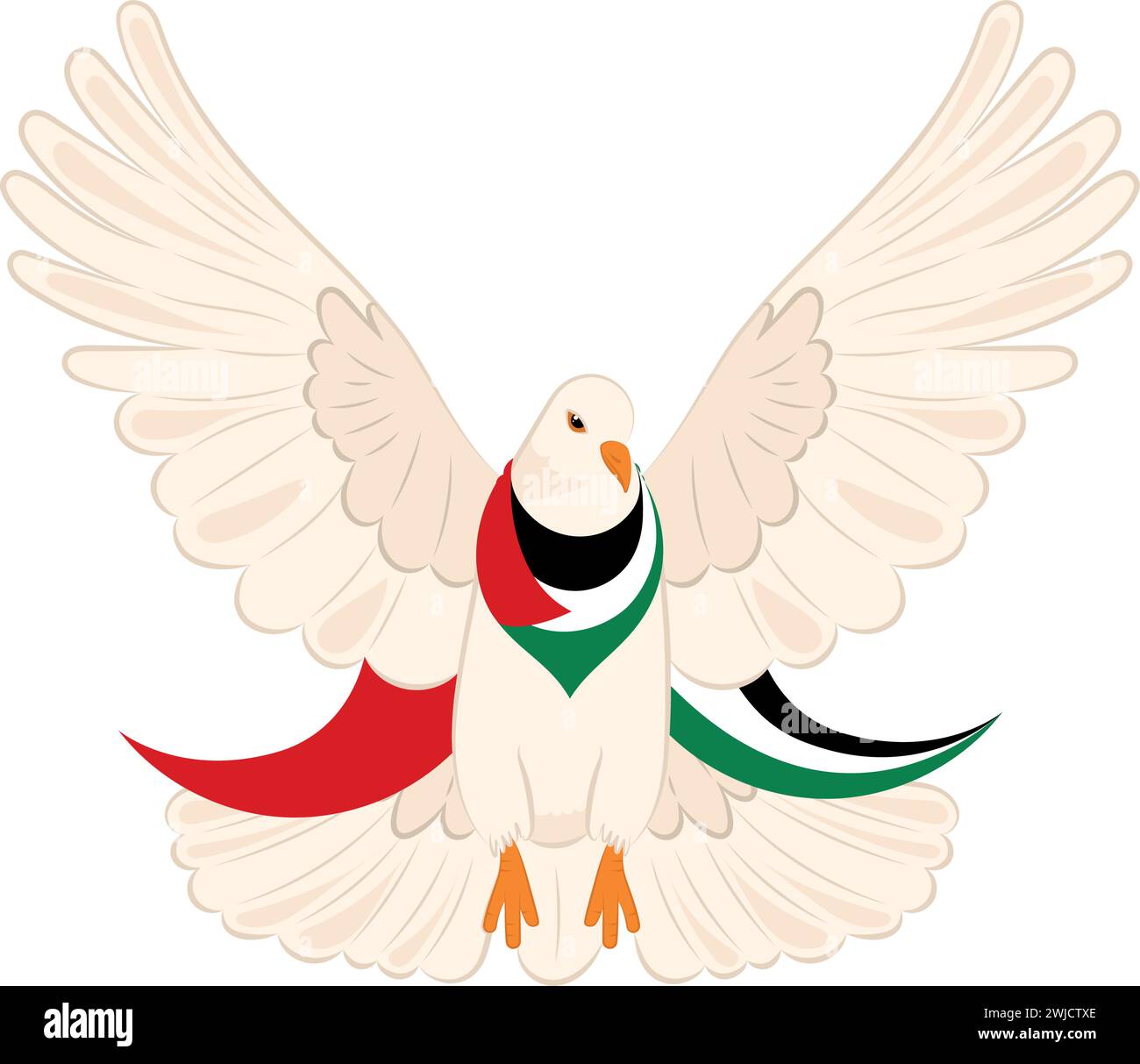 Bird of peace with flag of Palestine Vector Stock Vector Image & Art ...