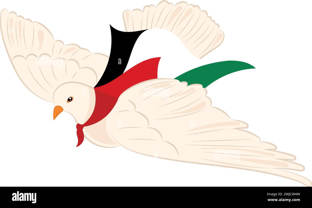 Bird of peace with flag of Palestine Vector Stock Vector Image & Art ...