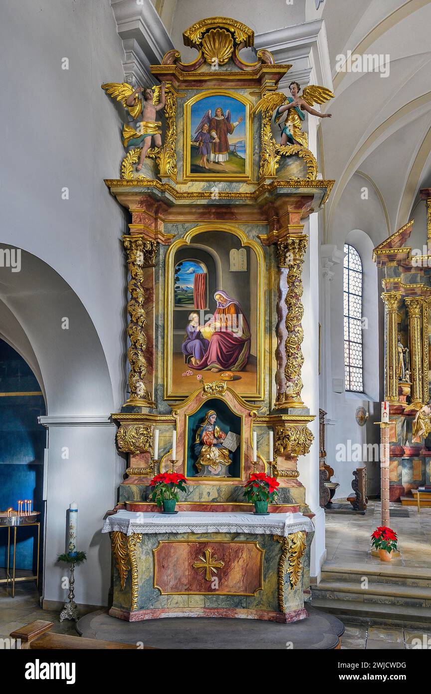 Side altar, Holy Trinity Church, Marktoberdorf, Allgaeu, Bavaria ...