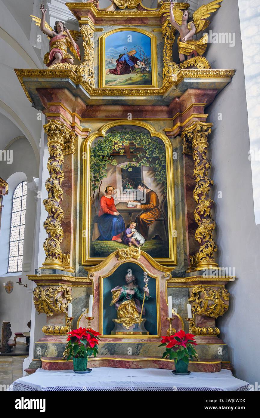 Side altar, Holy Trinity Church, Marktoberdorf, Allgaeu, Bavaria ...